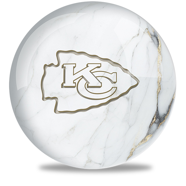 Kansas City Chiefs NFL bowing ball white marble design
